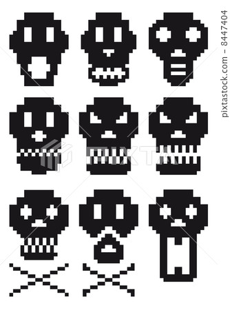 pixel skull icon set, vector - Stock Illustration [8447404] - PIXTA