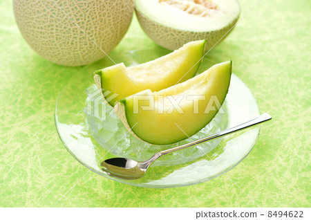 Image of the mask melon of the dessert cut... - Stock Photo [8494622 ...