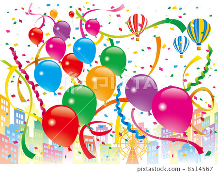 Balloon _ sky _ cracker _ white - Stock Illustration [8514567] - PIXTA