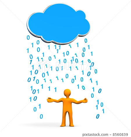 Manikin Cloud Data Rain - Stock Illustration [8560839] - PIXTA
