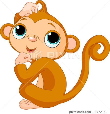 Thinking monkey - Stock Illustration [8572130] - PIXTA