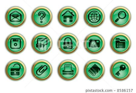 Green website and internet icons - Stock Illustration [8586157] - PIXTA