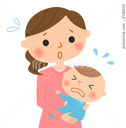 Baby crying with her mother - Stock Illustration [8586854] - PIXTA