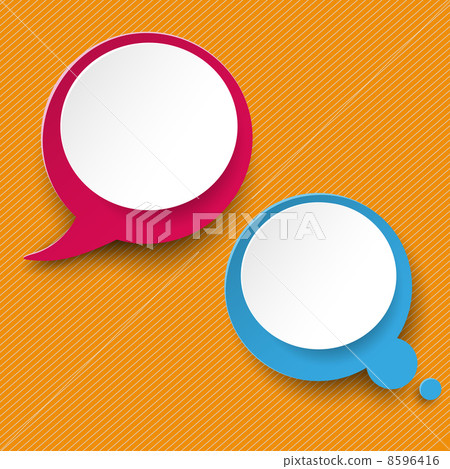 Speech and Thought Bubble Labels Orange Stripes - Stock Illustration ...