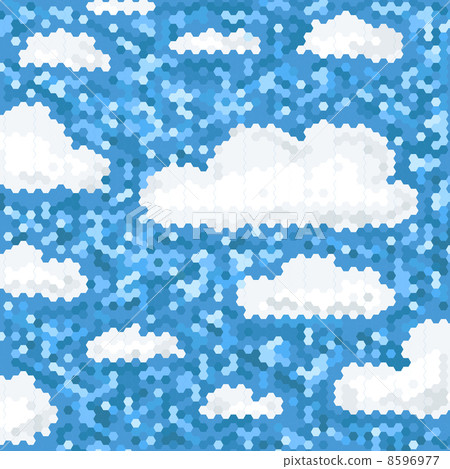 Abstract clouds background of polygonal tile - Stock Illustration ...