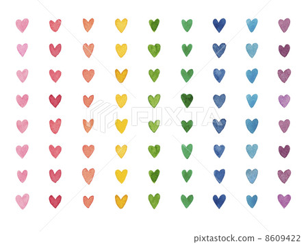 Vertical line of hand-painted heart - Stock Illustration [8609422] - PIXTA