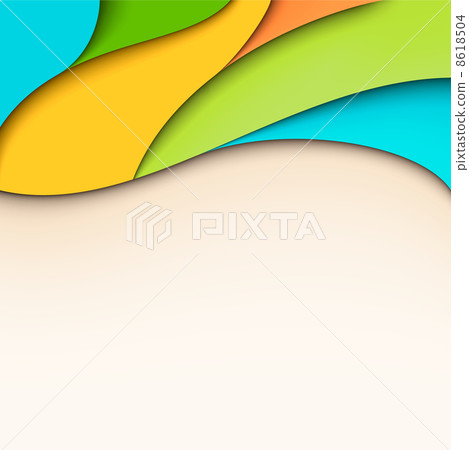 Colorful wavy background with place for text - Stock Illustration ...