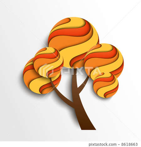Stylized autumn tree. - Stock Illustration [8618663] - PIXTA