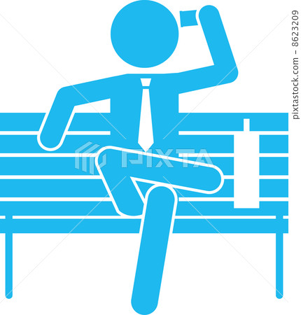 A pictogram of a salaried worker who is resting... - Stock Illustration ...