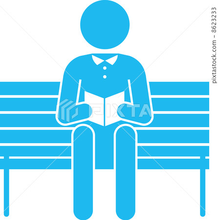 Pictogram of people reading on the bench - Stock Illustration [8623233 ...