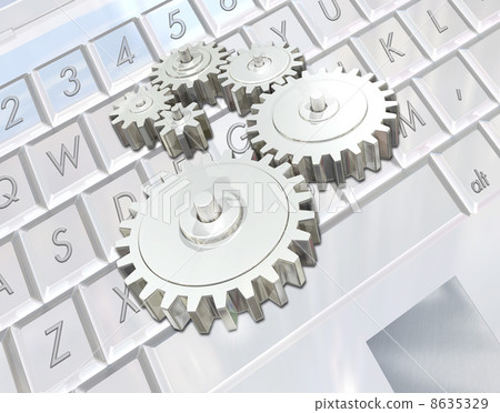 Gears and gears to be controlled with the keyboard - Stock Illustration ...