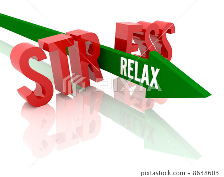 Arrow with word Relax breaks word Stress....-插圖素材 [8638603] - PIXTA圖庫