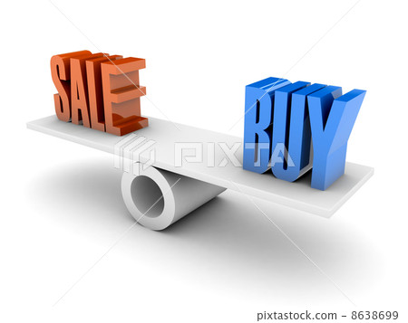Sale and Buy balance. Concept 3D illustration. - Stock Illustration ...