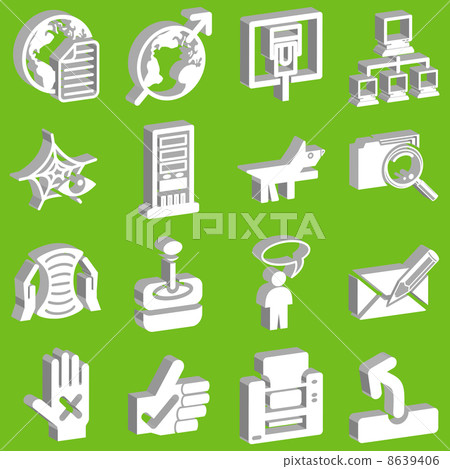 3D Internet web icon series set - Stock Illustration [8639406] - PIXTA