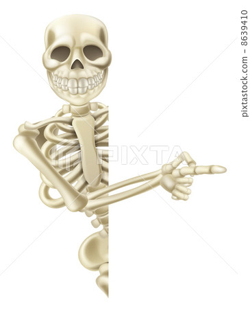 Pointing Cartoon Halloween Skeleton - Stock Illustration [8639410] - PIXTA