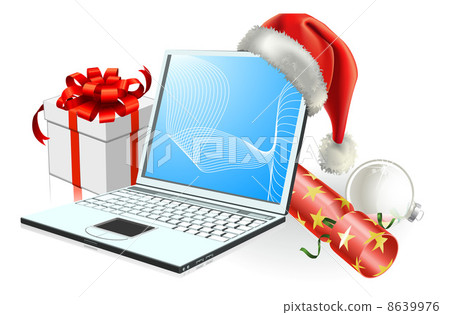 Christmas laptop computer - Stock Illustration [8639976] - PIXTA