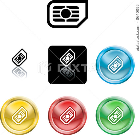 SIM card icon symbol - Stock Illustration [8640093] - PIXTA