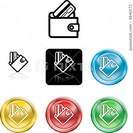 wallet and credit card icon symbol - Stock Illustration [8640571] - PIXTA