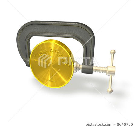 ***Credit crunch*** 3d render of a coin being...-插圖素材 [8640730] - PIXTA圖庫