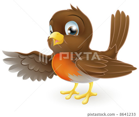 Robin Pointing Illustration - Stock Illustration [8641233] - PIXTA