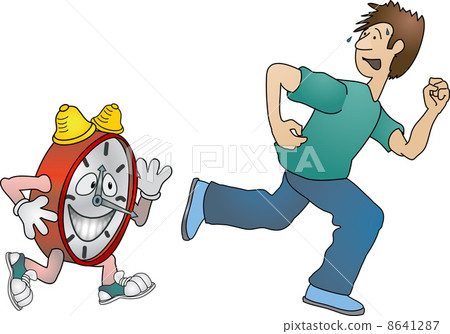 running against the clock - Stock Illustration [8641287] - PIXTA