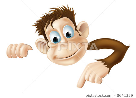 Pointing Monkey - Stock Illustration [8641339] - PIXTA
