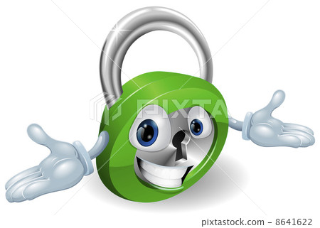 Smiling padlock character - Stock Illustration [8641622] - PIXTA
