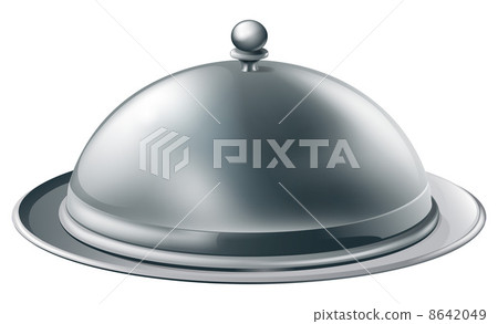 Silver platter illustration - Stock Illustration [8642049] - PIXTA