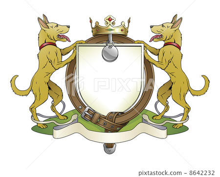 Dog pets heraldic shield coat of arms - Stock Illustration [8642232 ...