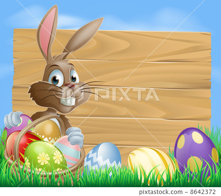 Easter bunny background sign - Stock Illustration [8642372] - PIXTA