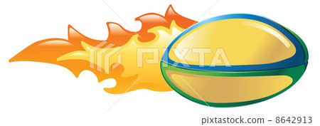 flaming rugby ball - Stock Illustration [8642913] - PIXTA