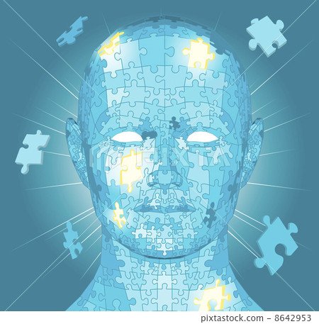 Jigsaw puzzle pieces head - Stock Illustration [8642953] - PIXTA