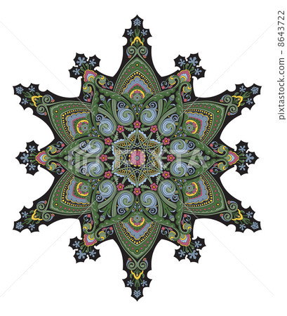 Middle eastern floral pattern motif - Stock Illustration [8643722] - PIXTA