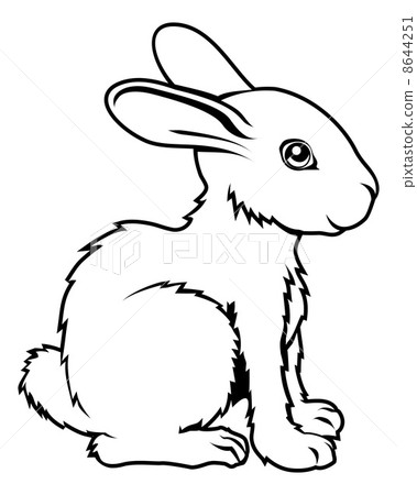 Stylised rabbit illustration - Stock Illustration [8644251] - PIXTA