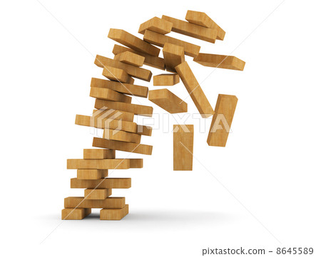 Collapsed block tower - Stock Illustration [8645589] - PIXTA