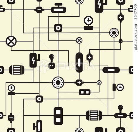 Abstract technology seamless pattern. Vector... - Stock Illustration ...