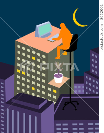 Midnight office - Stock Illustration [8652001] - PIXTA