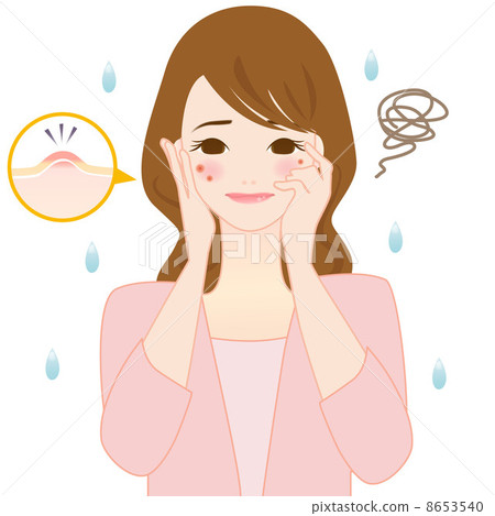 Women acne rough skin winter - Stock Illustration [8653540] - PIXTA