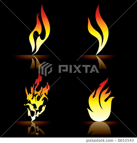Fire Icons - Stock Illustration [8653543] - PIXTA
