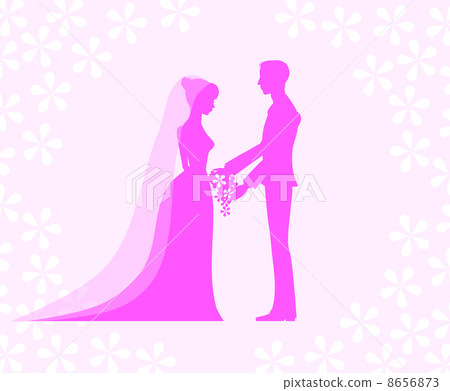 Shadow picture of wedding couple (with background) - Stock Illustration ...