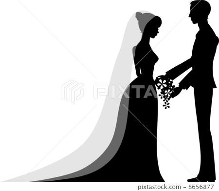 Shadow picture a wedding couple - Stock Illustration [8656877] - PIXTA