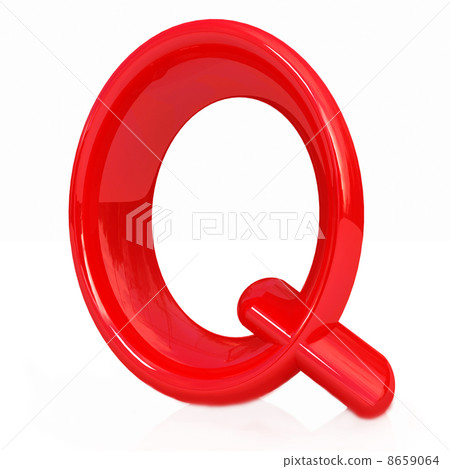 Alphabet on white background. Letter "Q"-插圖素材 [8659064] - PIXTA圖庫