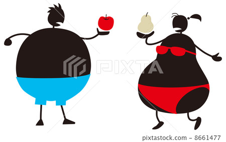 Obesity type of apple type and pear shaped - Stock Illustration ...