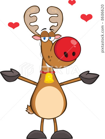 Reindeer With Open Arms Wanting A Hug - Stock Illustration [8686620 ...