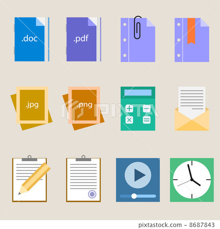 Set a simple flat icons for your design - Stock Illustration [8687843 ...
