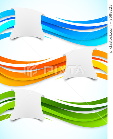 Set of wavy banners - Stock Illustration [8699223] - PIXTA