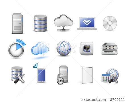 Network devices and computing icons - Stock Illustration [8700111] - PIXTA