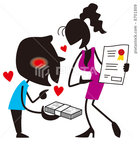 Business woman tying an expensive contract - Stock Illustration ...