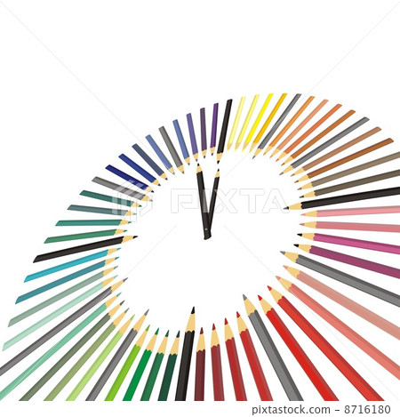 Hours of colored pencils - Stock Illustration [8716180] - PIXTA