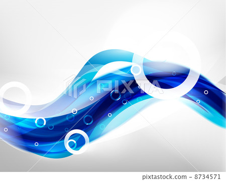 Abstract blue wave design template - Stock Illustration [8734571] - PIXTA